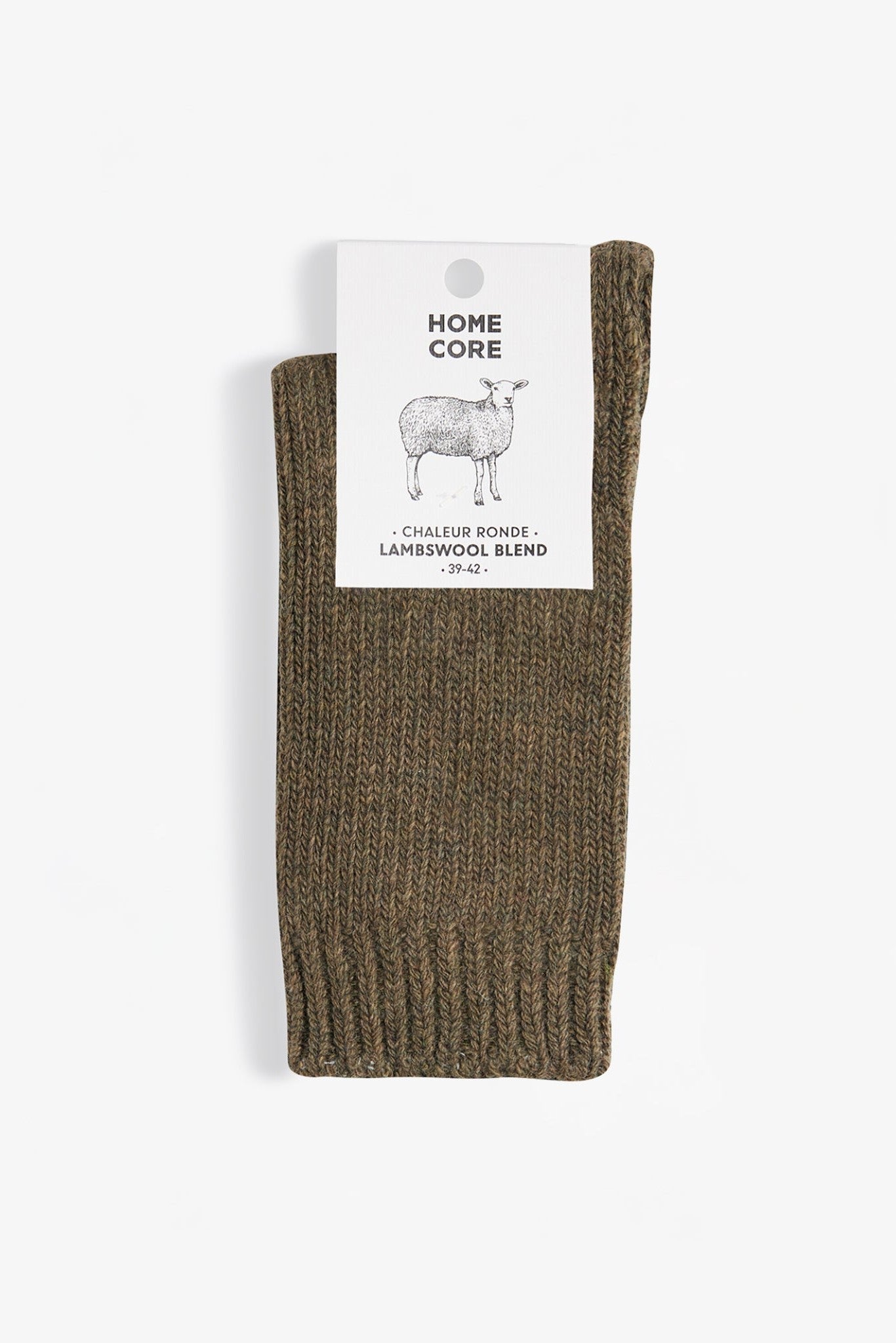 Homecore Wool Socks Rustic, Khaki at BACKYARD